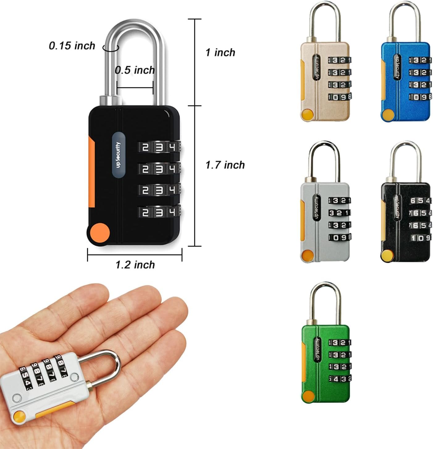 Lock 4 Digits Combination Mini Size Padlock Waterproof Outdoor Heavy D ...
